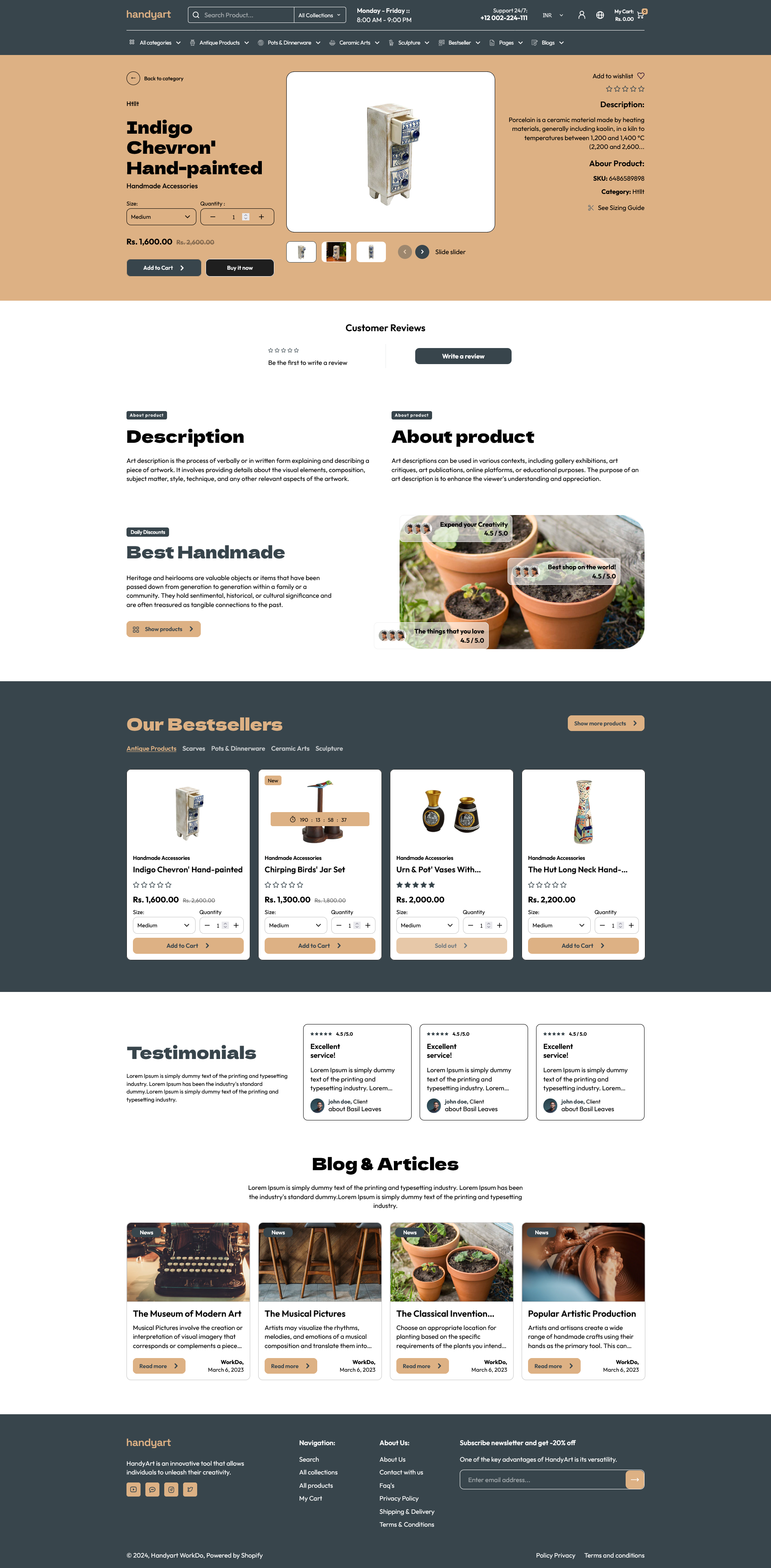 Handyart - Art & Handmade Shop Shopify OS 2.0 by WorkDo | ThemeForest