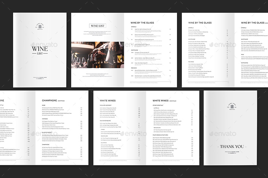 Restaurant Wine List Template, Print Templates | GraphicRiver