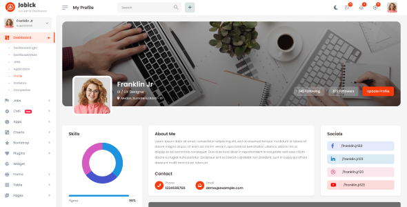 Jobick Php Job Admin Dashboard Bootstrap Template By Dexignlabs Themeforest