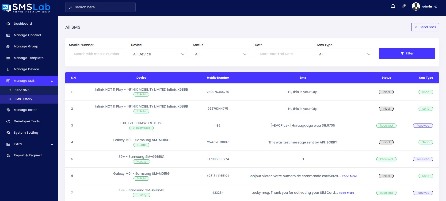 SMSLab - Android Based SMS Gateway Server by ViserLab | CodeCanyon
