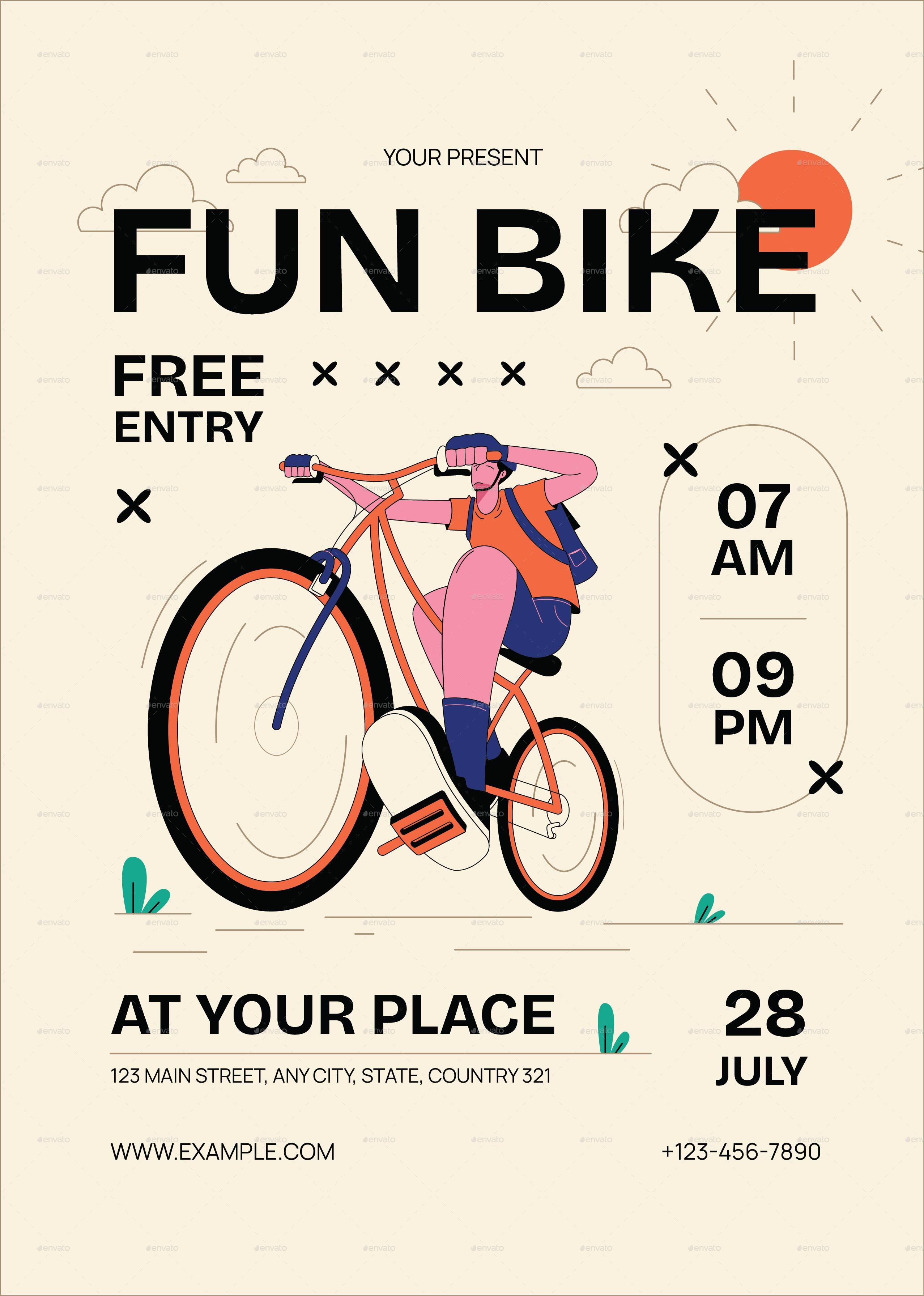 Simple Fun Bike Flyer, Print Templates | GraphicRiver