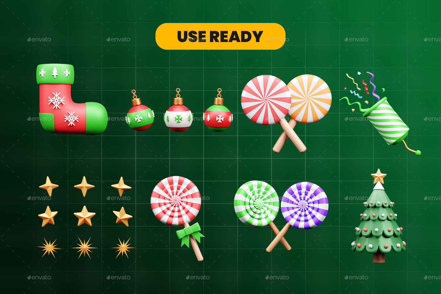 Christmas 3d Icon Pack, Graphics | GraphicRiver