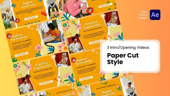 Intro/Opening - Paper Cut Style After Effects Template, After Effects ...