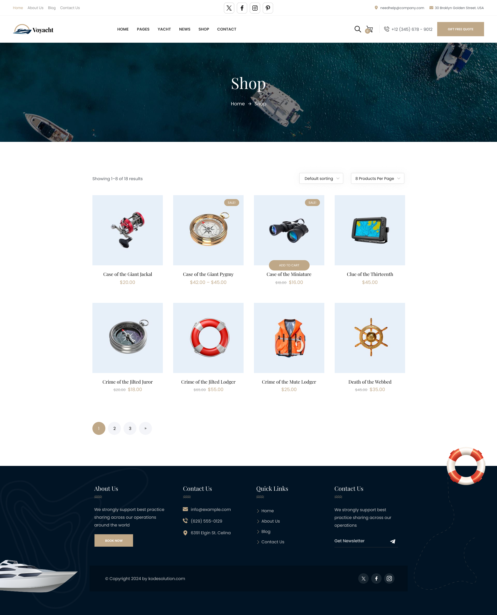 Voyacht - Yacht and Boat Rental Figma Template by thimshop | ThemeForest