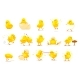 Cartoon Chick Characters of Cute Baby Chickens, Vectors | GraphicRiver