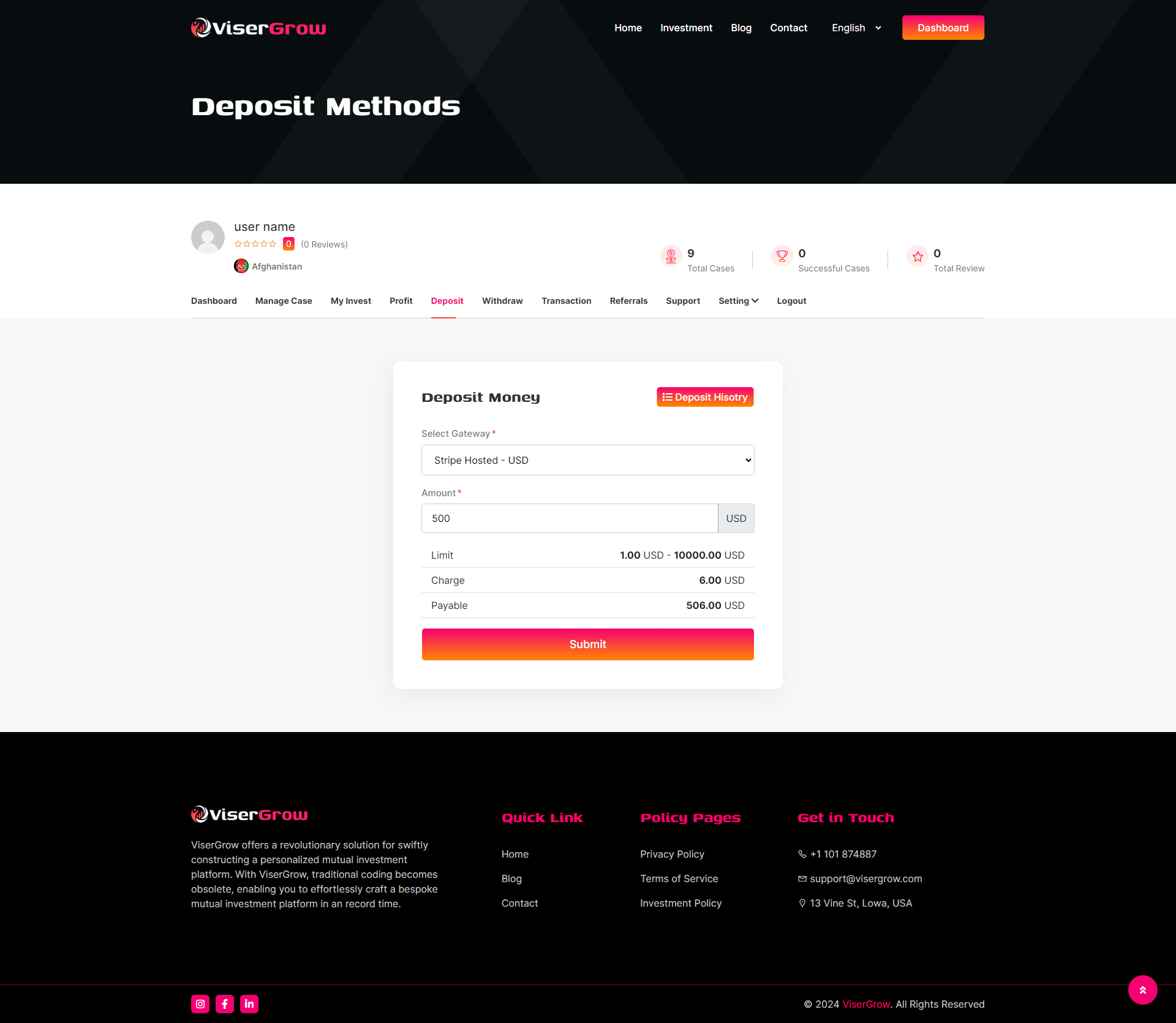 ViserGrow - Mutual Investment Platform by ViserLab | CodeCanyon