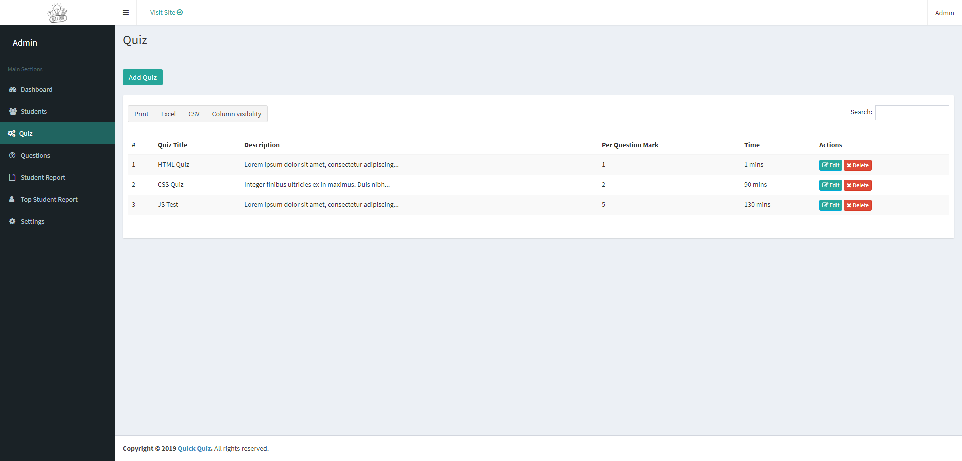 Quick Quiz – Laravel Quiz and Exam System by media-city | CodeCanyon