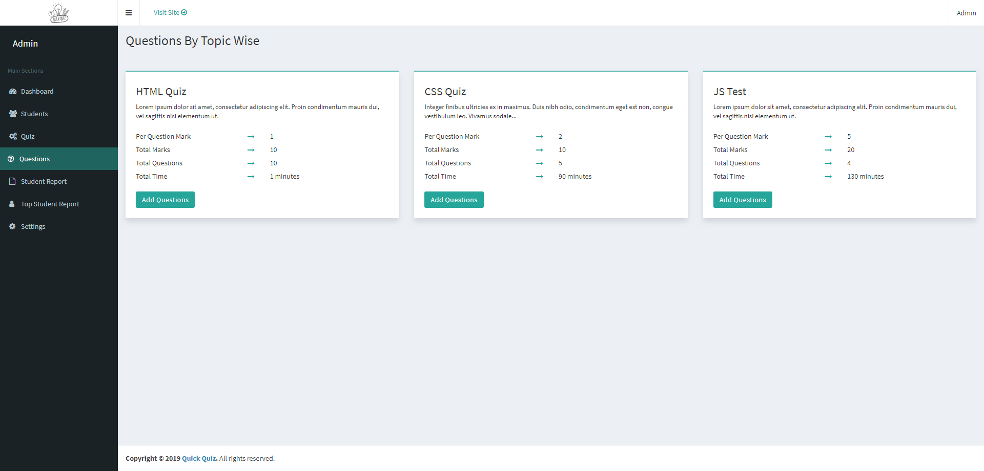 Quick Quiz – Laravel Quiz and Exam System by media-city | CodeCanyon
