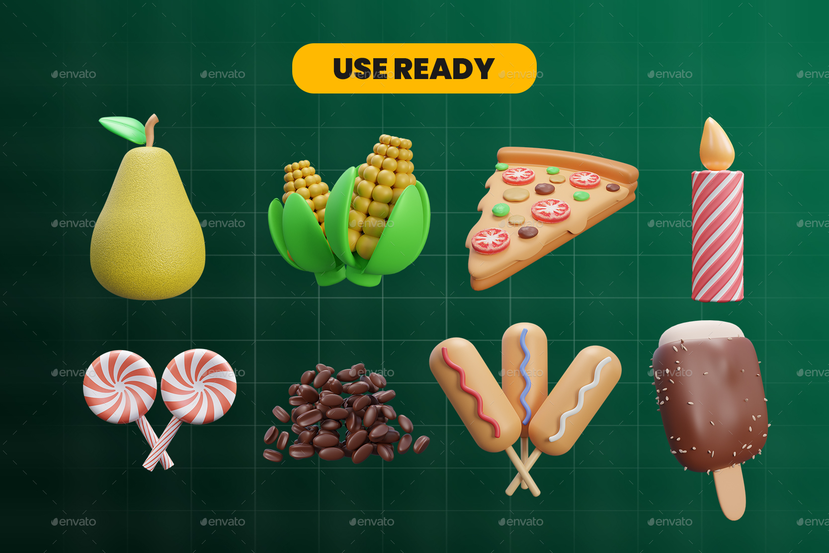 Food 3d Icon Pack, Graphics | GraphicRiver