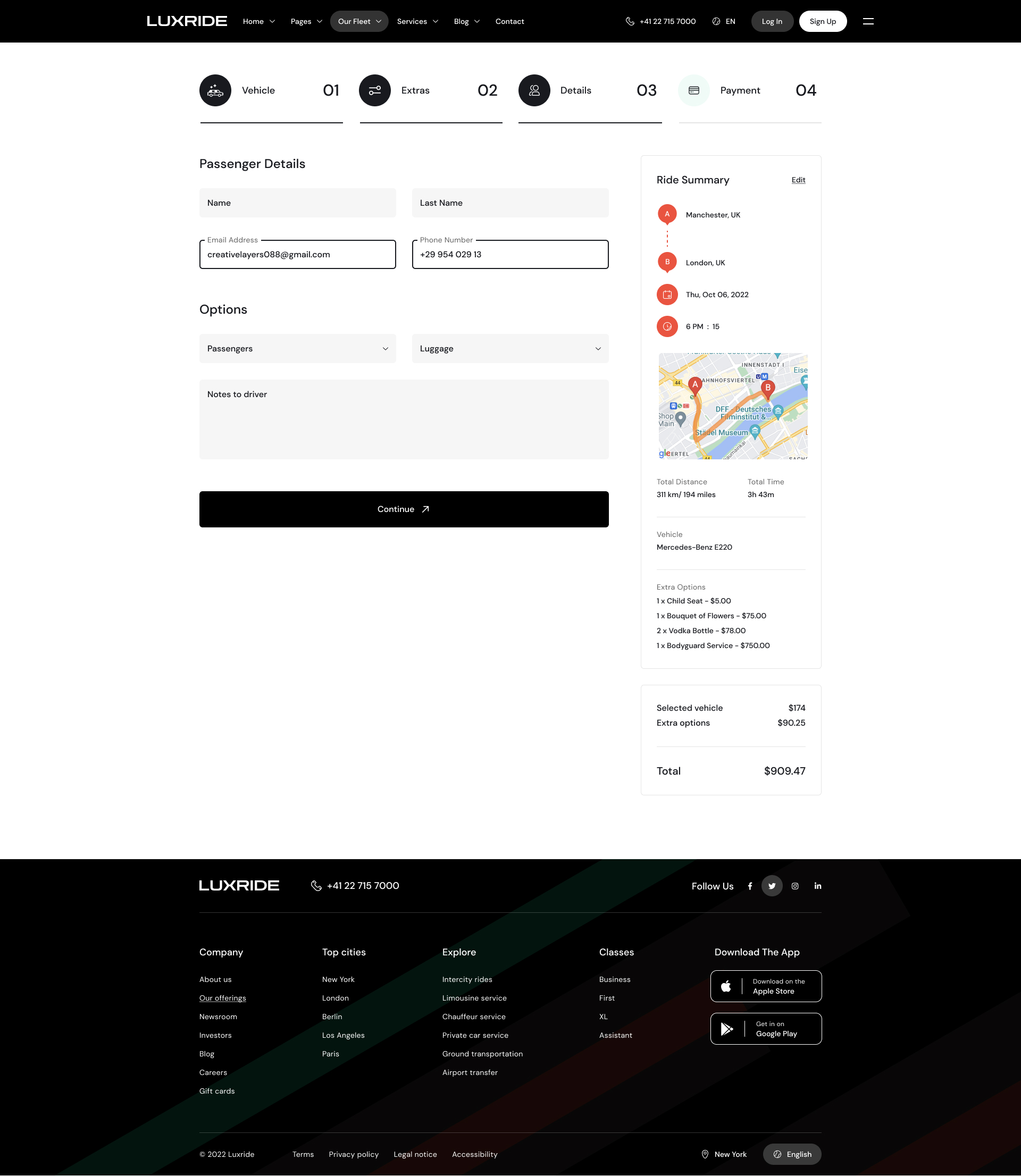 Luxride - Chauffeur Limousine Car Hire Figma Template by CreativeLayers