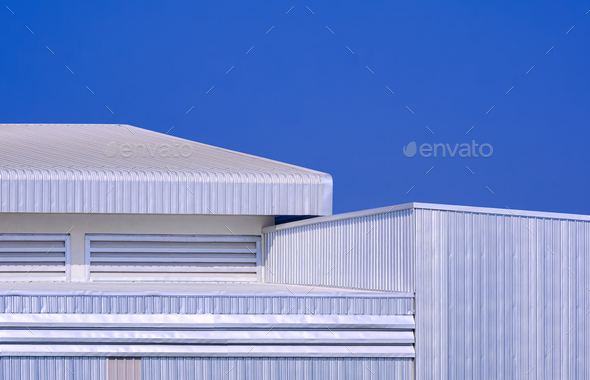 Aluminium steel wall with louver ventilation of industrial warehouse ...