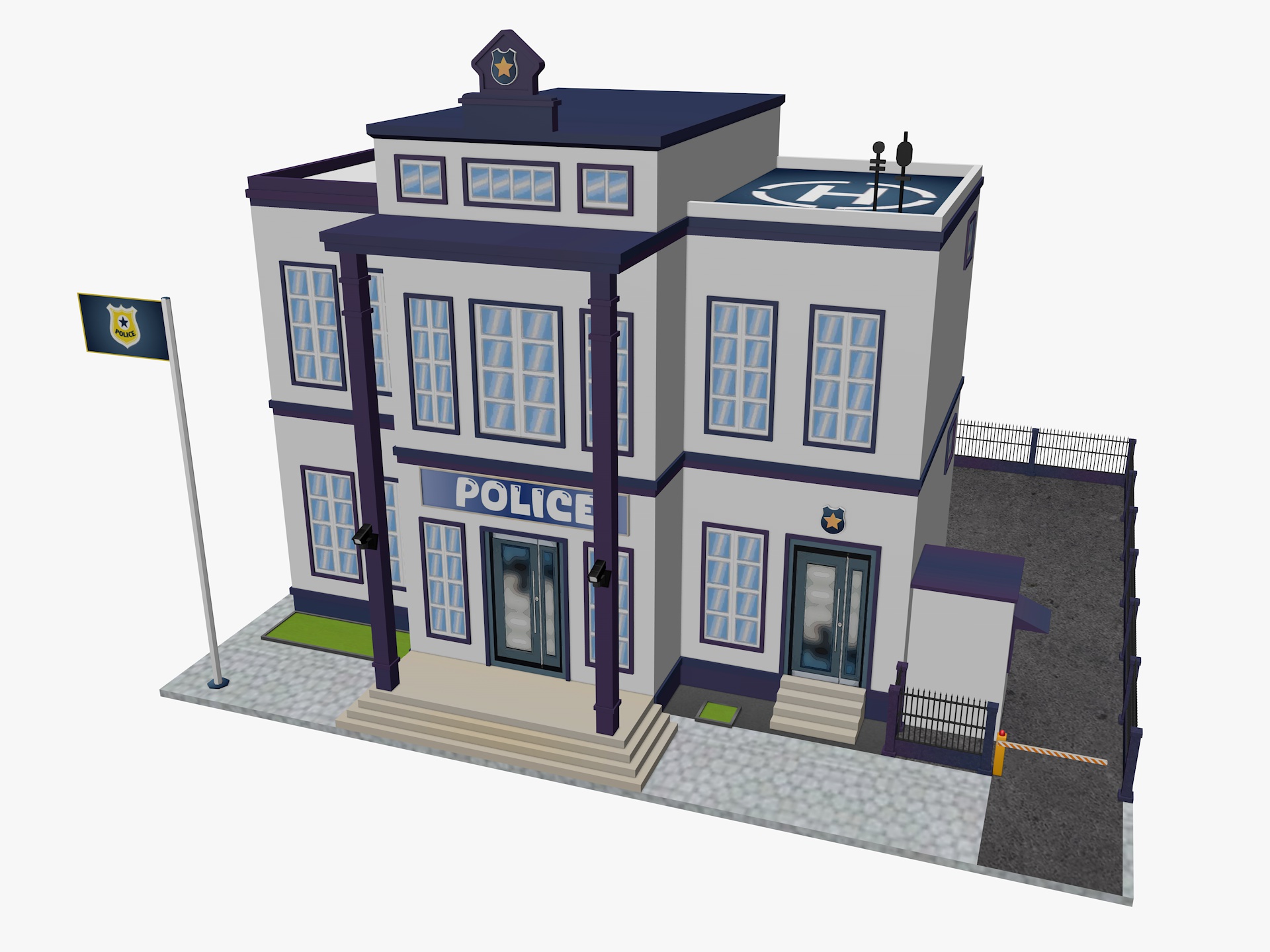 Cartoon Police Station by 3DnModels | 3DOcean