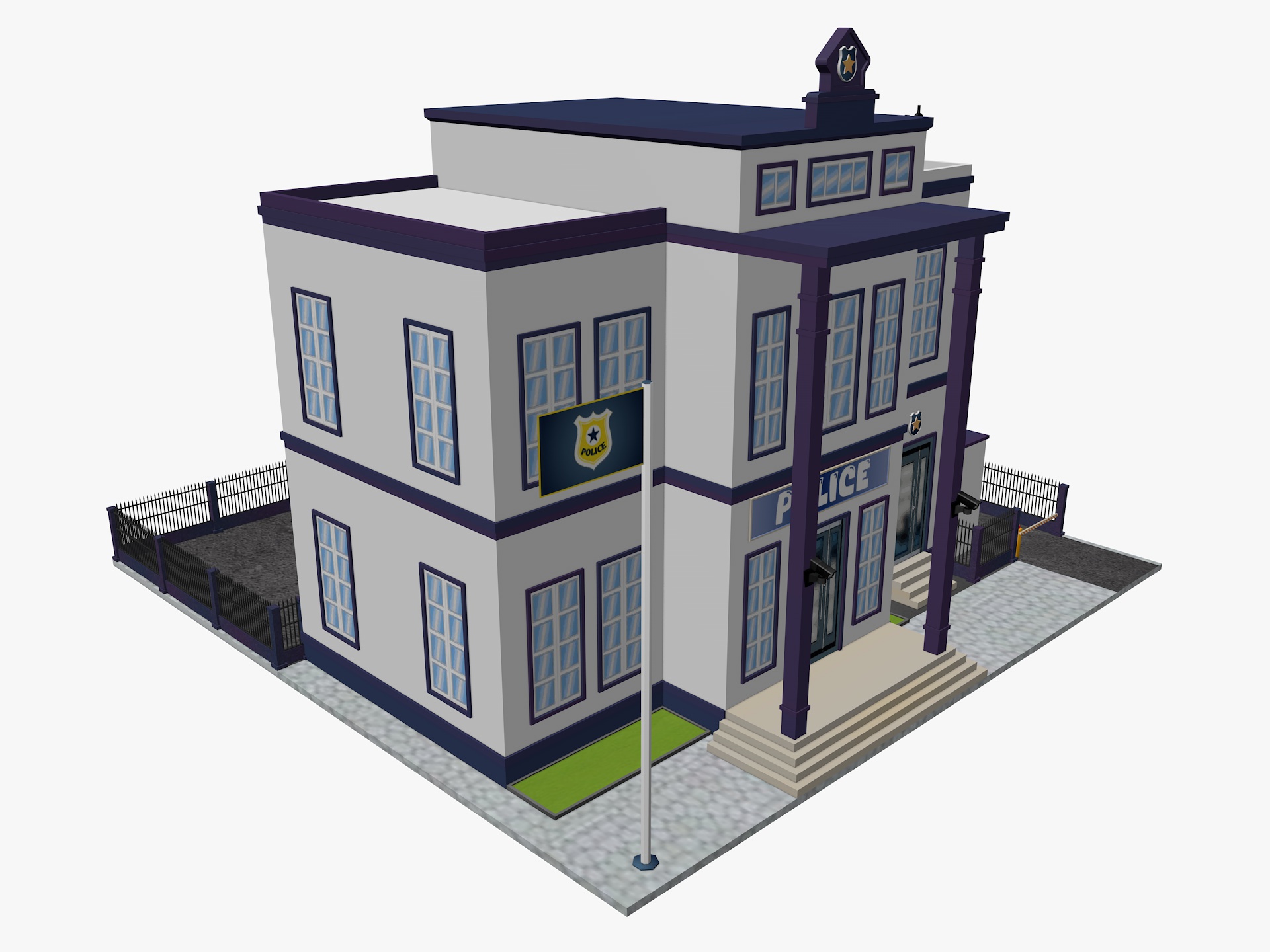 Cartoon Police Station by 3DnModels | 3DOcean