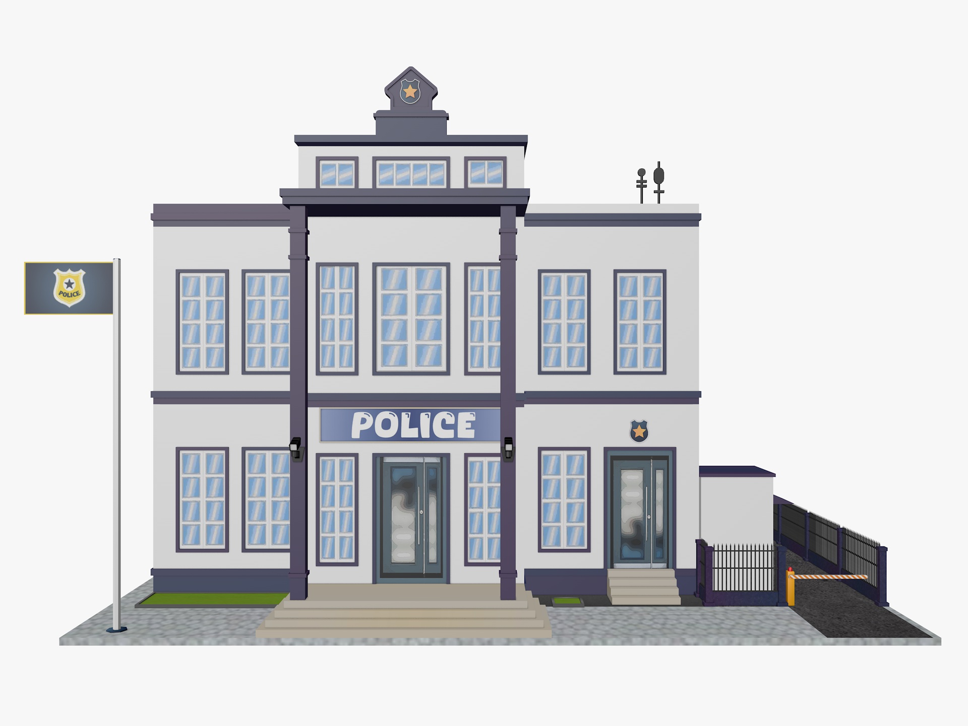 Cartoon Police Station by 3DnModels | 3DOcean