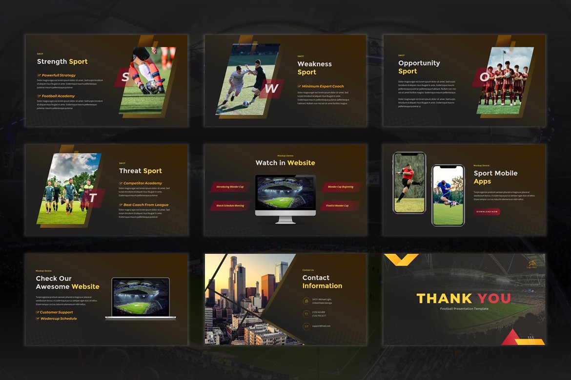WonderCup - Football Presentation PowerPoint Template, Presentation ...