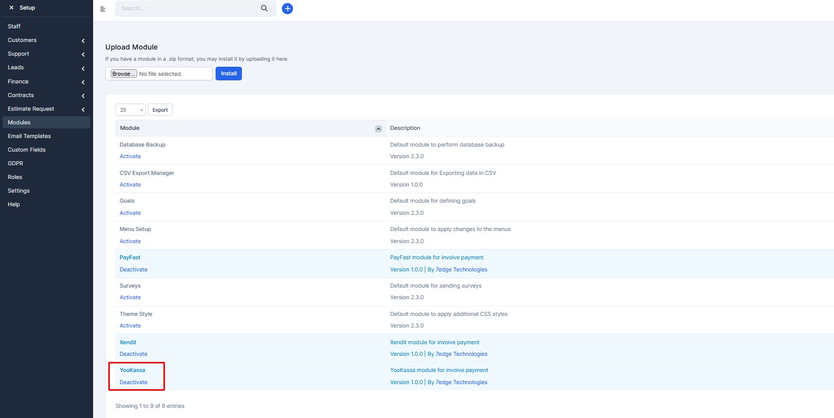 YooKassa / YooMoney Payment Gateway Module for Perfex CRM by 7edgetech