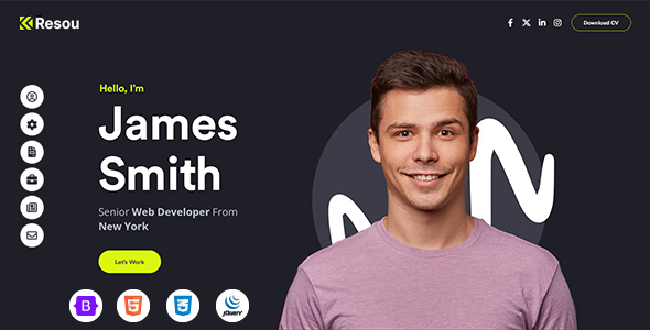 ResouCV - Personal CV and Resume HTML Template by gethtmlcoder ...