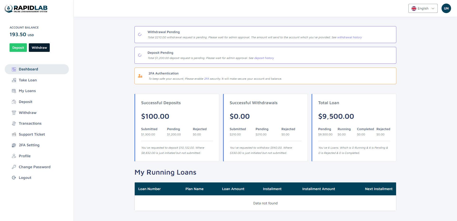 RapidLab - Online Loan Management System by ViserLab | CodeCanyon