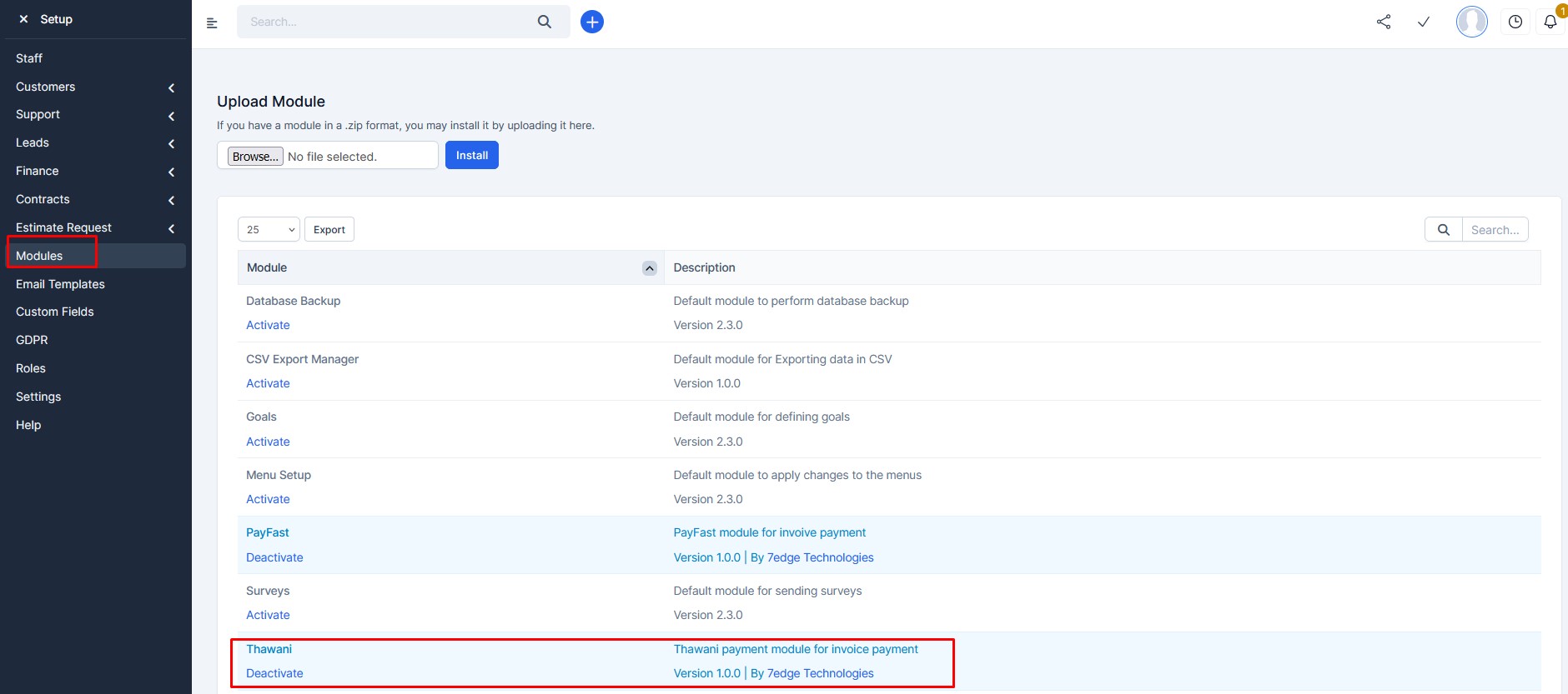 Thawani Payment Gateway Module For Perfex Crm By 7edgetech Codecanyon