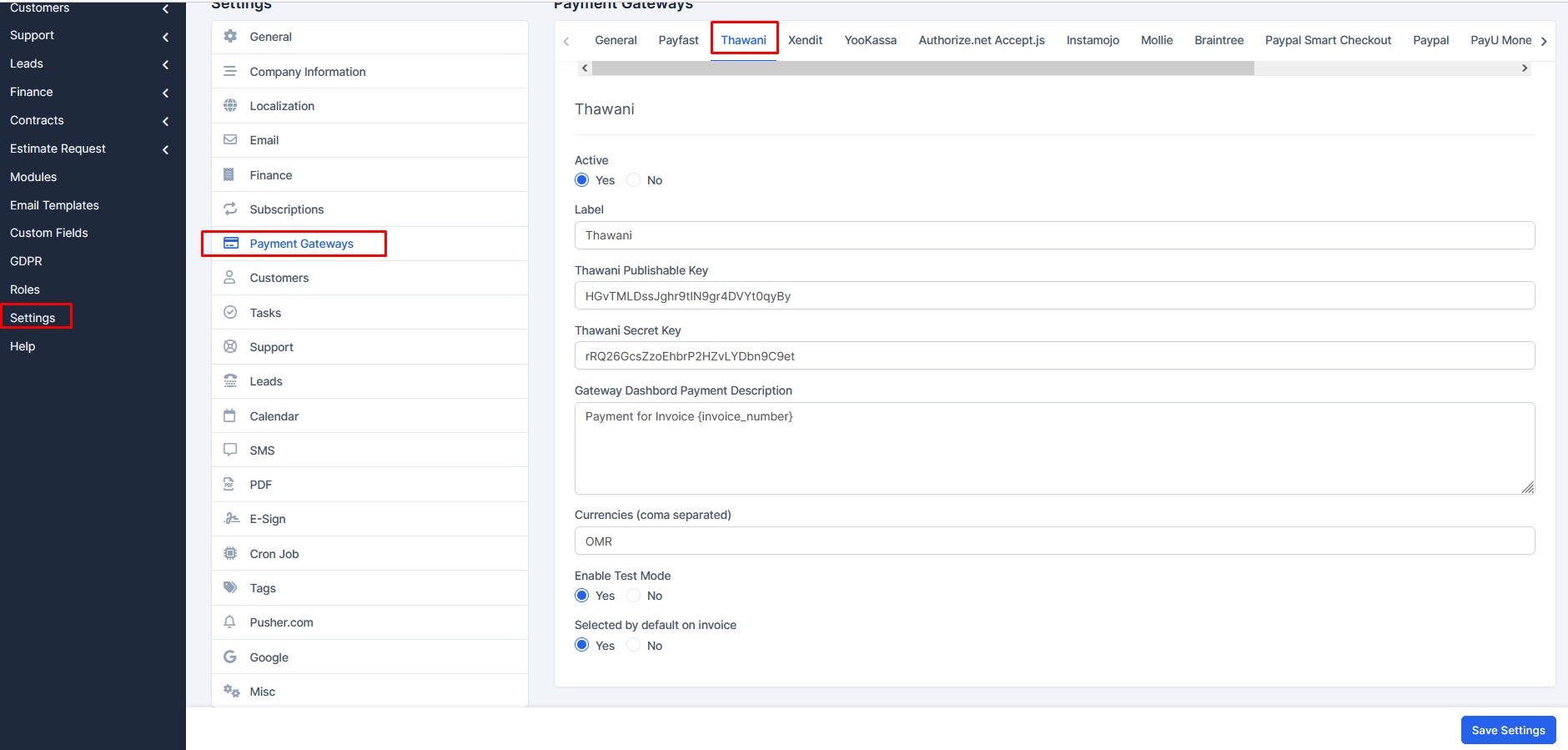 Thawani Payment Gateway Module For Perfex Crm By 7edgetech Codecanyon