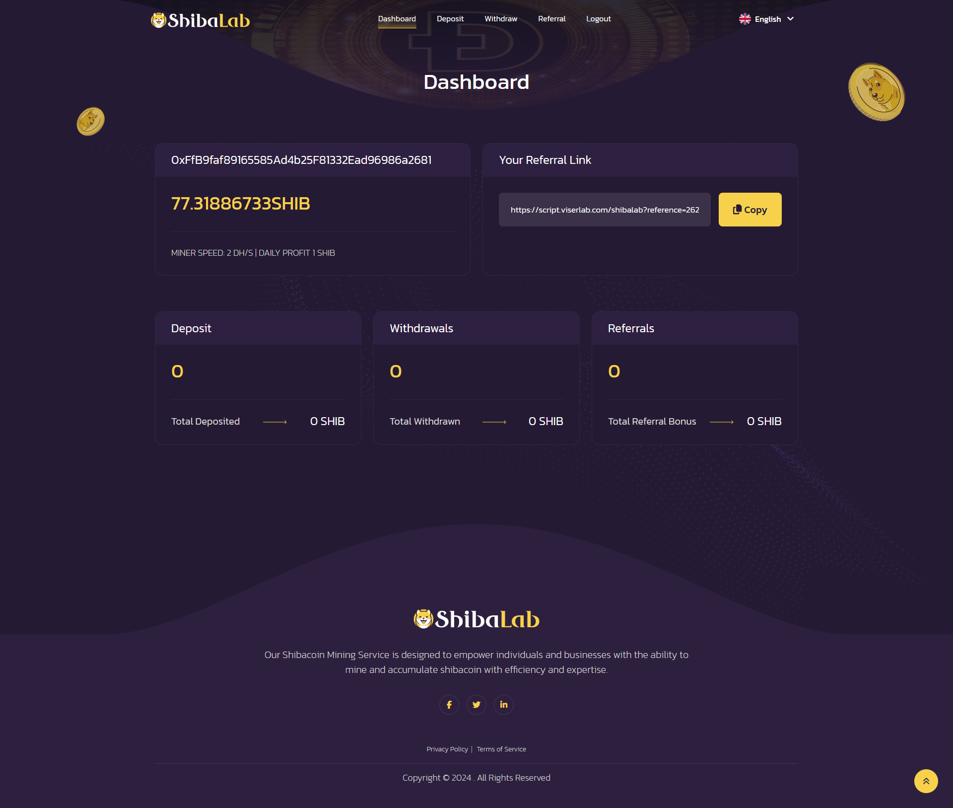 ShibaLab - Shiba Inu Cloud Mining Platform by ViserLab | CodeCanyon