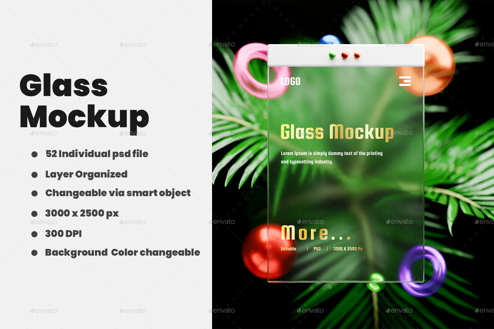 Glass Mock-up PSD file., Graphics | GraphicRiver