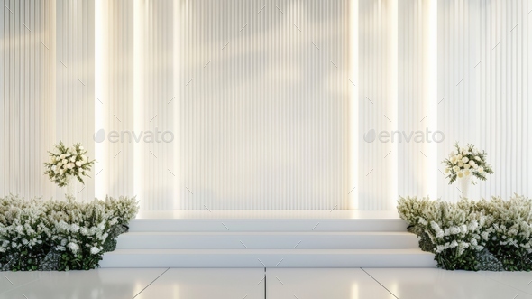 Classic luxury wedding ceremony backdrop interior wall background and ...