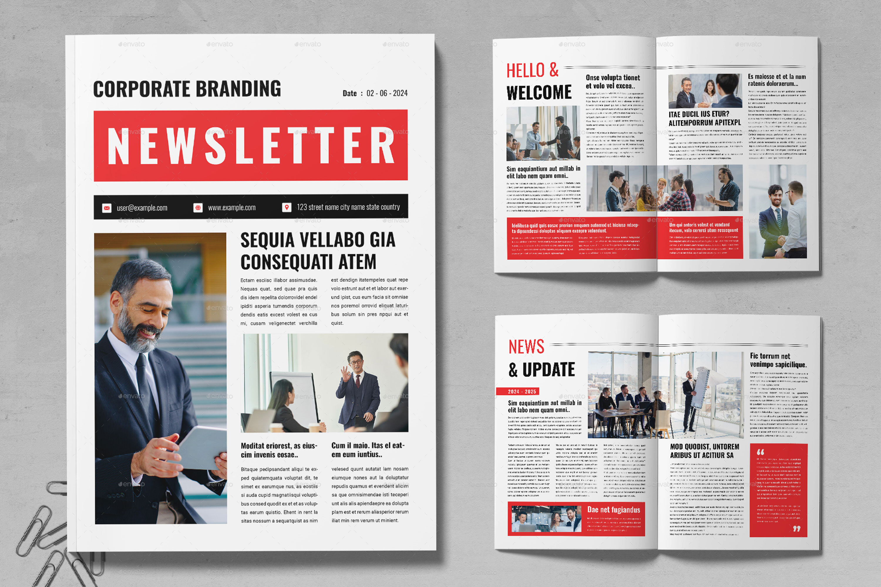 Corporate Newsletter Template, Print Templates | GraphicRiver
