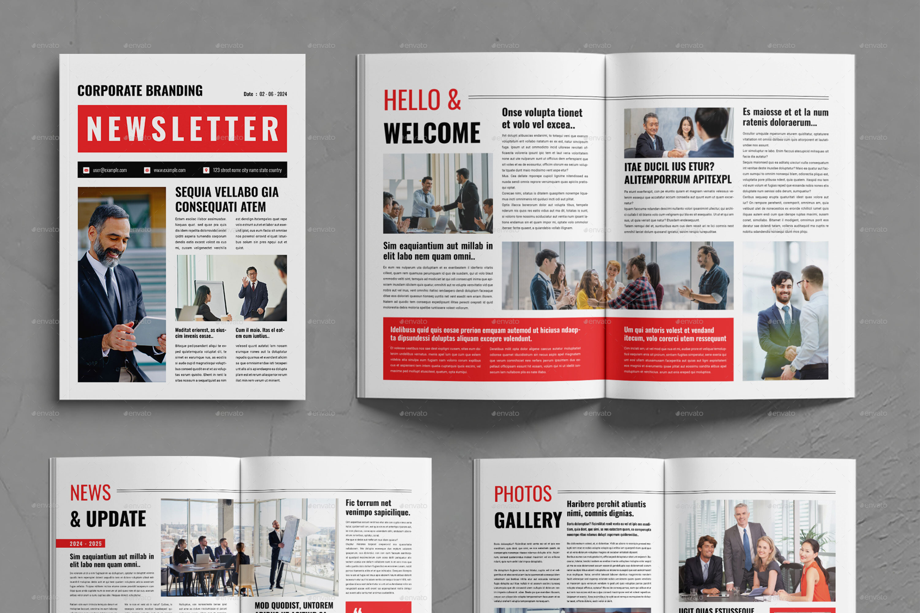 Corporate Newsletter Template, Print Templates | GraphicRiver