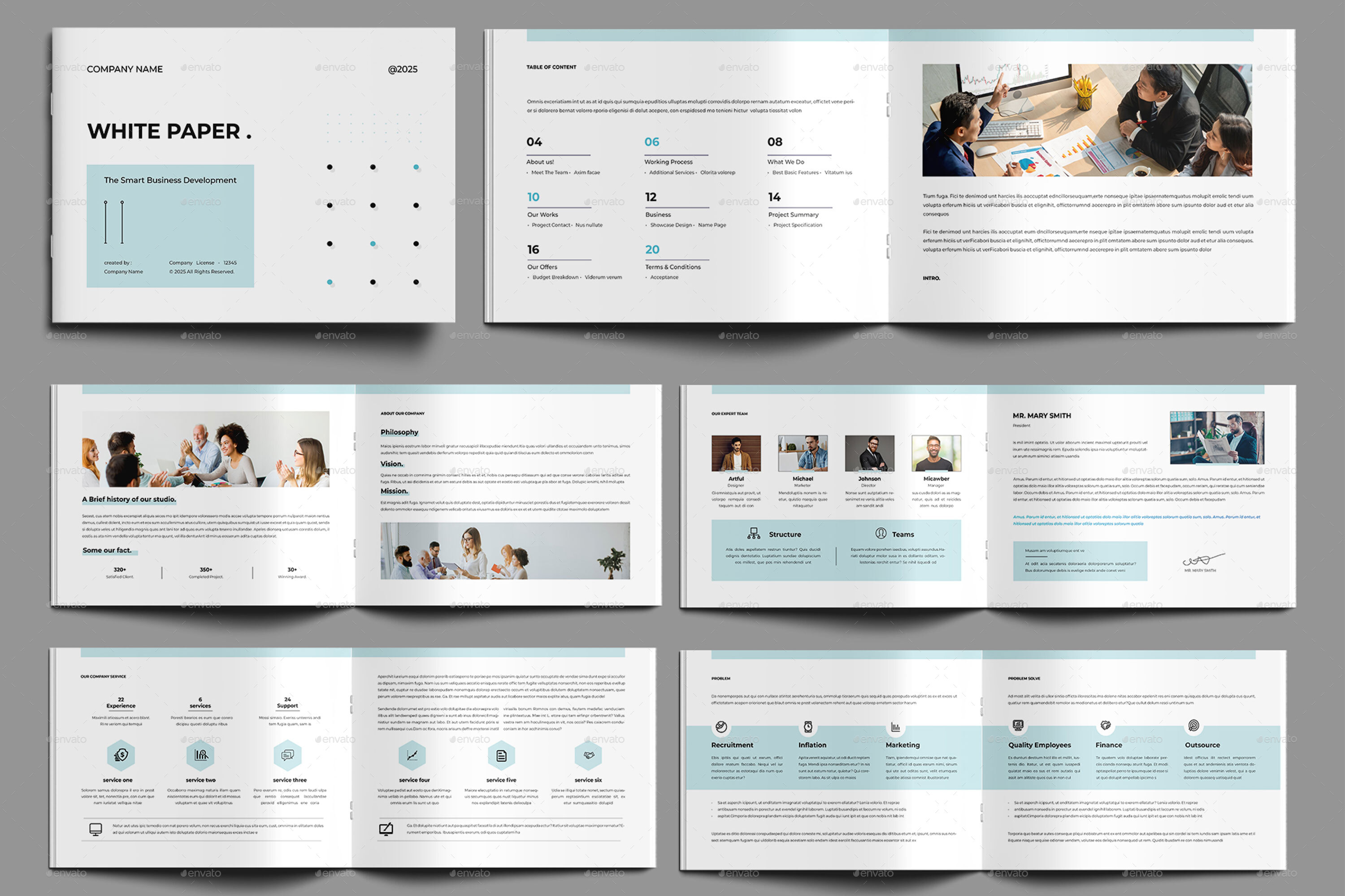 White Paper Landscape Layout, Print Templates | GraphicRiver