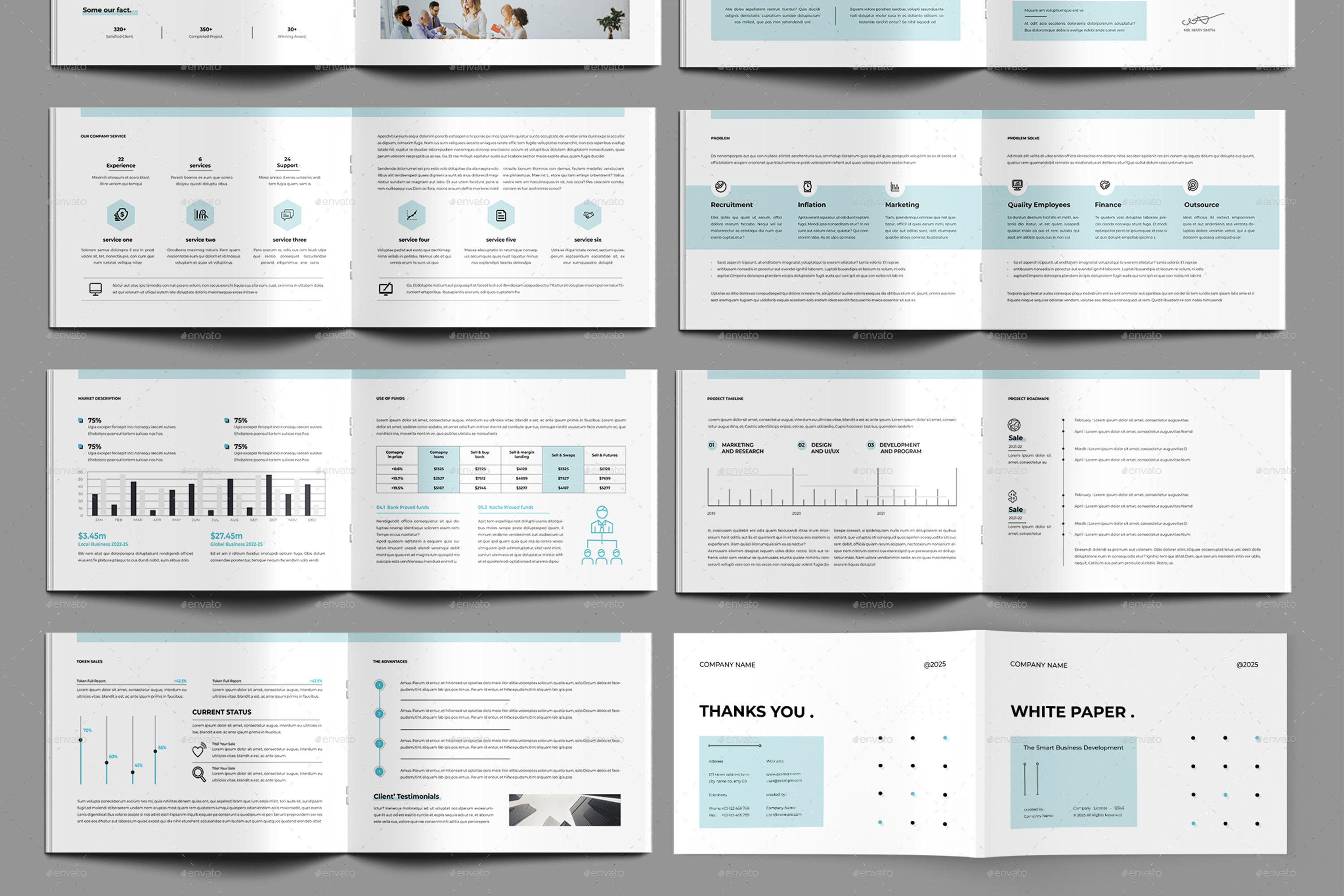 White Paper Landscape Layout, Print Templates | GraphicRiver