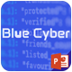 Blue Cyber Security Agency PowerPoint Template, Presentation Templates