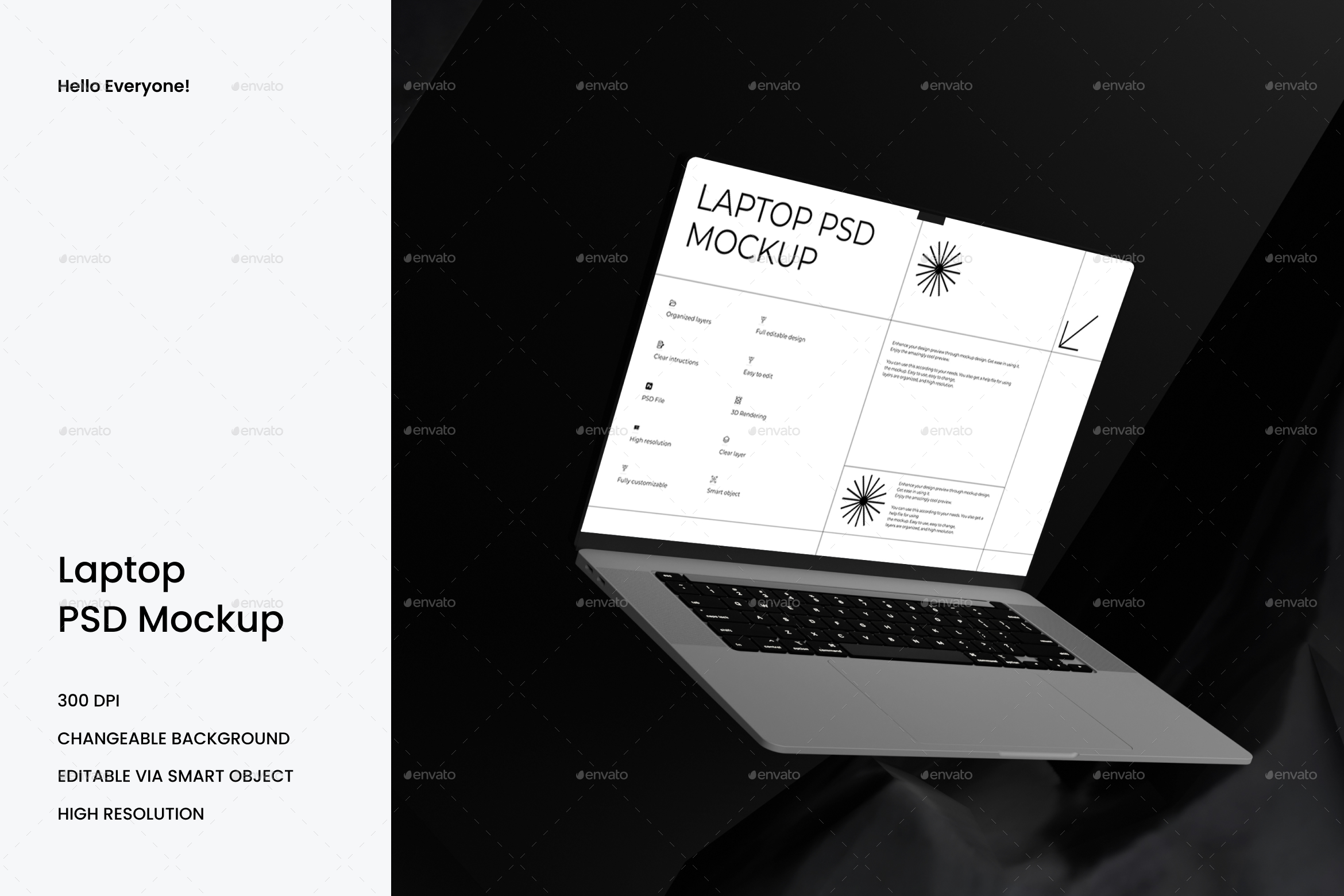 Dark Laptop PSD Mockup, Graphics | GraphicRiver