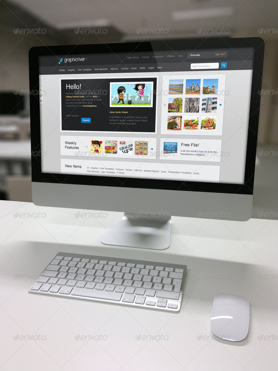 eMac on Table Mockup, Graphics | GraphicRiver