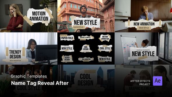 Graphic Template - Name Tag Reveal After Effects Template, After ...
