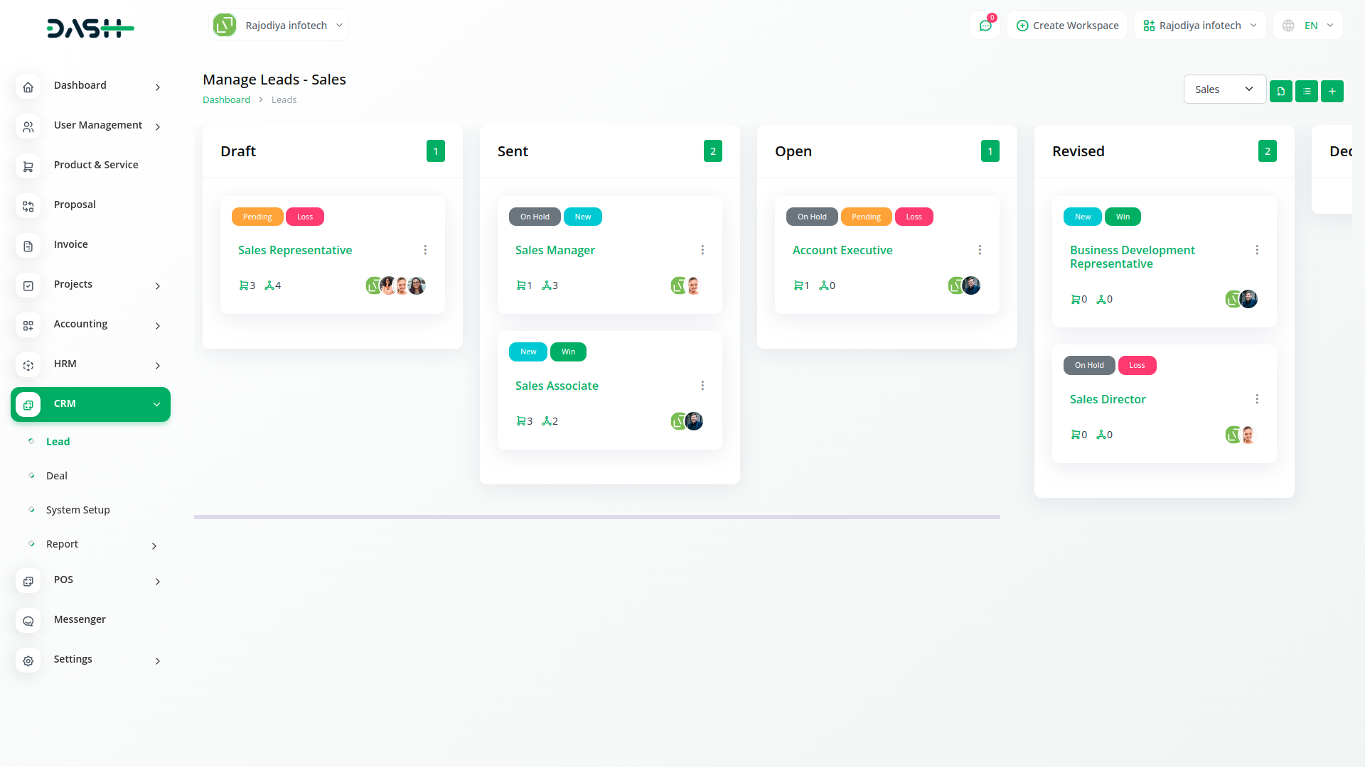 WorkDo Dash SaaS - Open Source ERP with Multi-Workspace by WorkDo | CodeCanyon