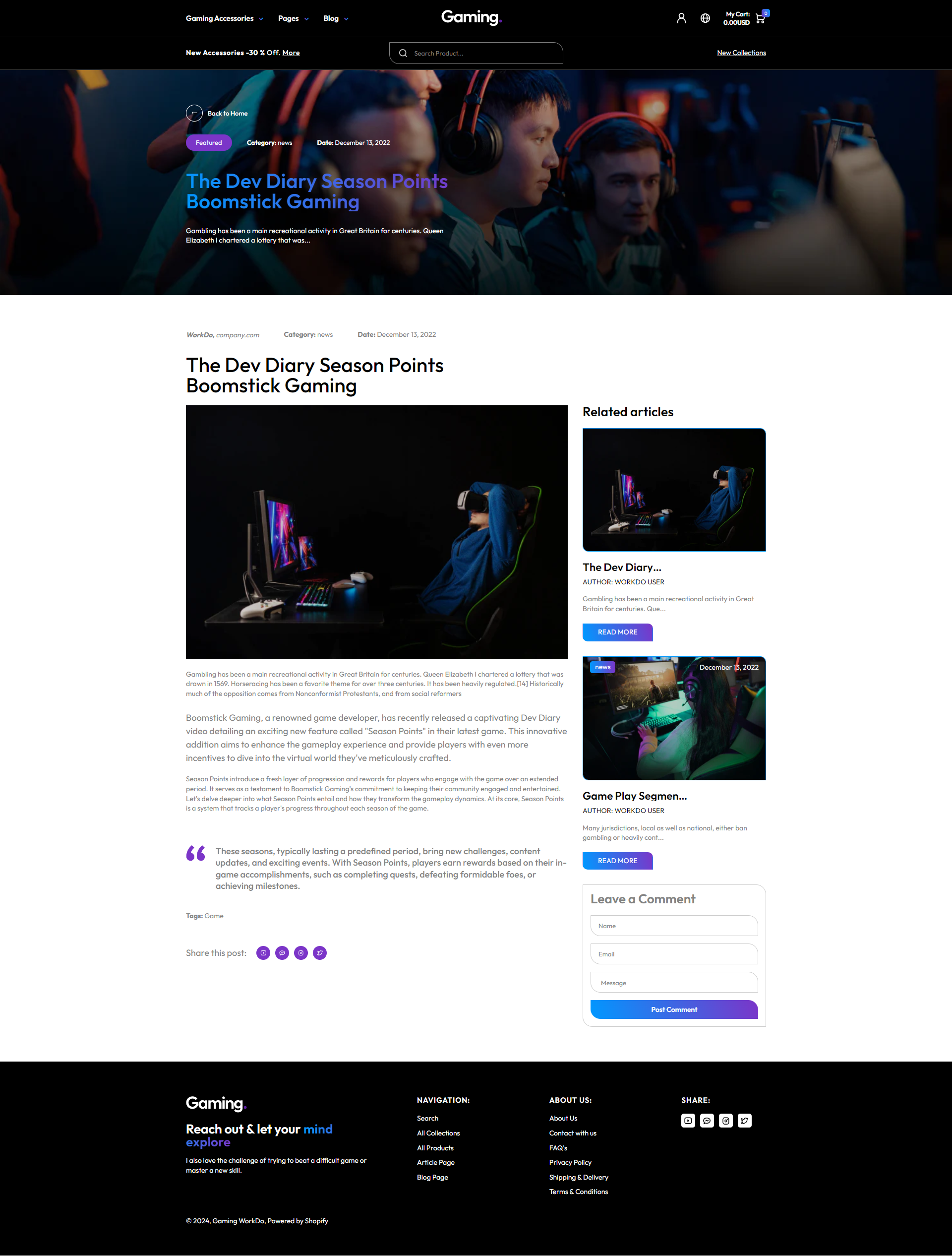 Gaming - Shopify 2.0 eCommerce Theme by WorkDo | ThemeForest