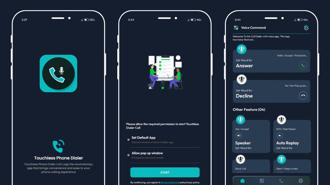 Touchless Phone Dialer Call Logs with AdMob Ads Android by MJAppsStudio