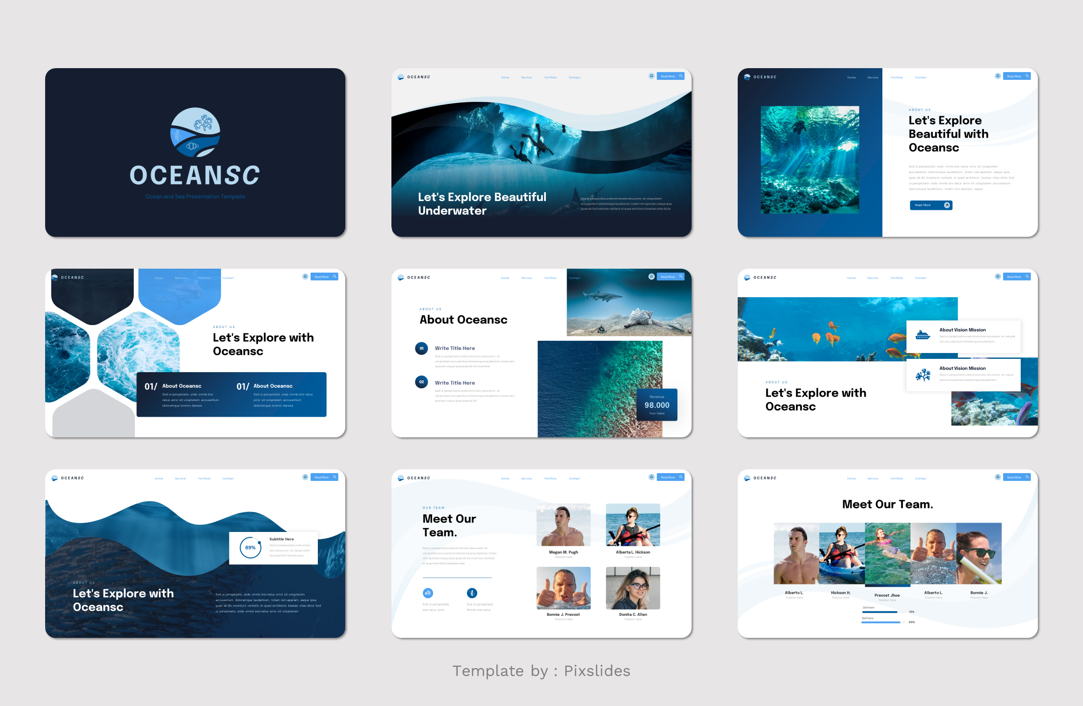 Ocean and Sea PowerPoint Presentation Template, Presentation Templates