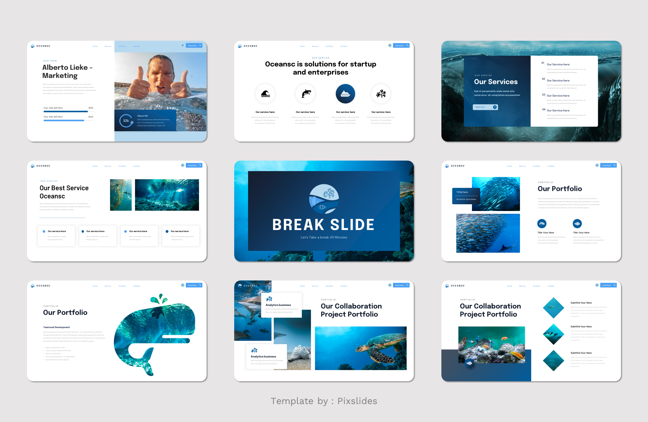 Ocean and Sea PowerPoint Presentation Template, Presentation Templates