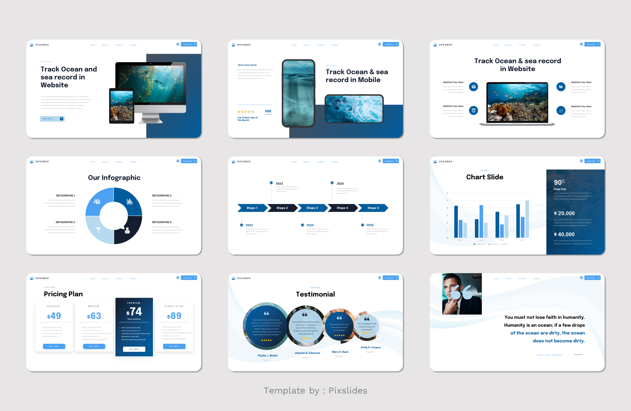 Ocean and Sea PowerPoint Presentation Template, Presentation Templates