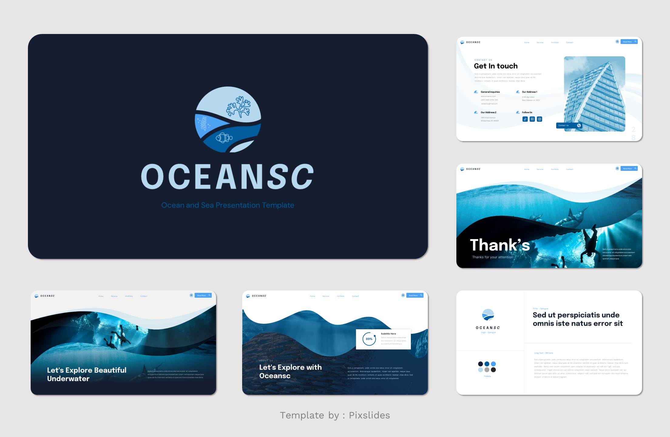 Ocean and Sea Keynote Presentation Template, Presentation Templates