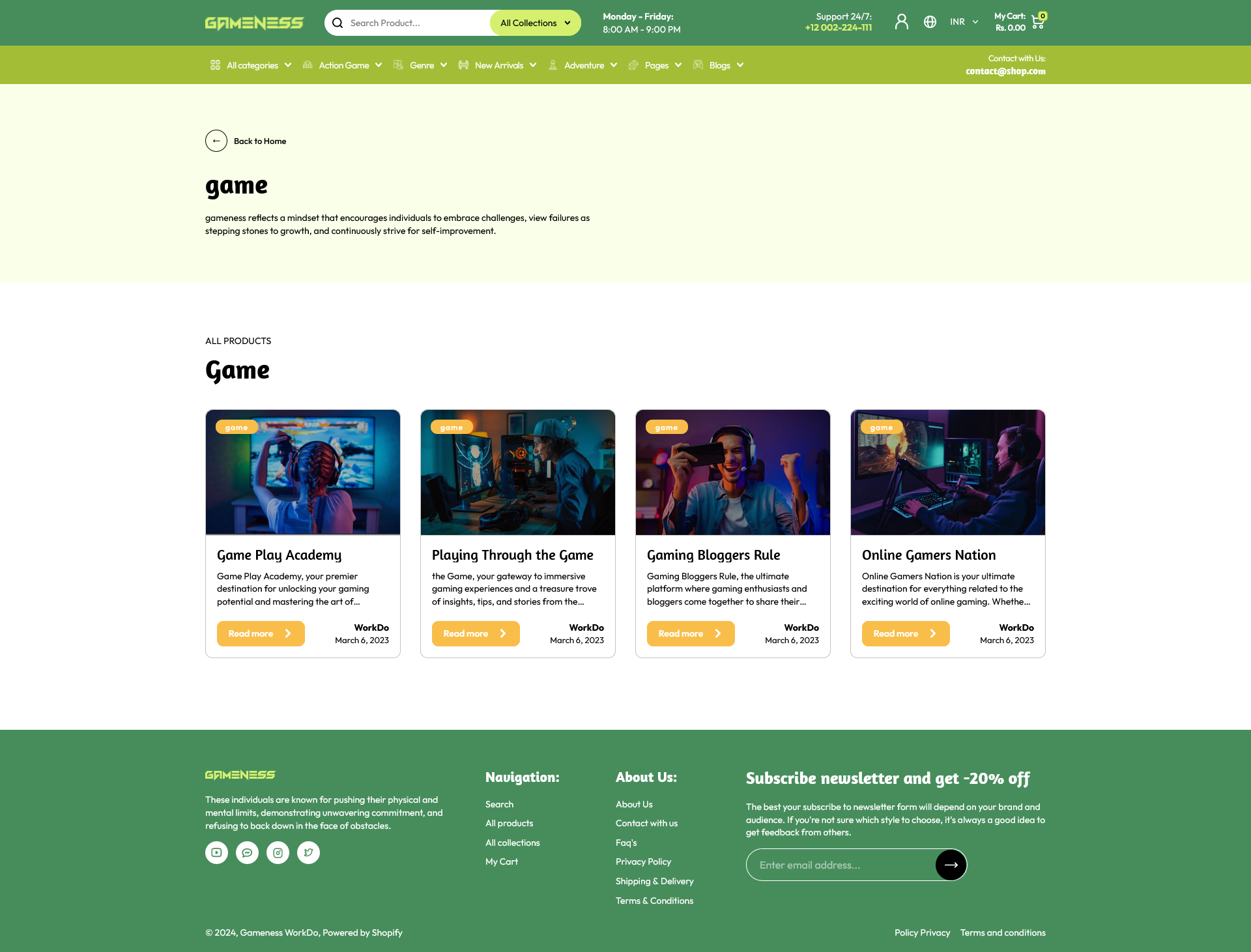 Gameness - Multipurpose Gaming Shopify 2.0 Store by WorkDo | ThemeForest