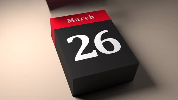 Fast Calendar Scrolling Showing Every Day and Month with Flipping Pages ...