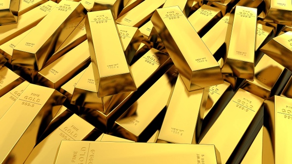 Close Up View Of Fine Gold Bars, Motion Graphics | VideoHive