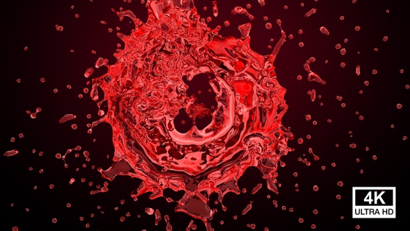 Circle Red Water Splash 4K, Motion Graphics | VideoHive