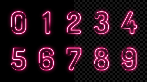 Neon Number Pack, Motion Graphics | VideoHive