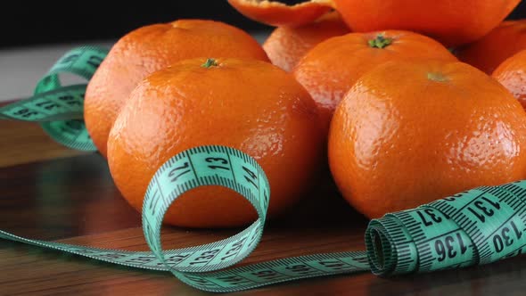 Mandarin And Tape Measure Rotating 4, Stock Footage | VideoHive