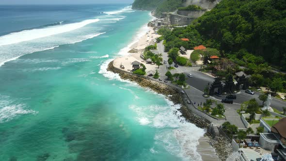 Breathtaking Bali Island Landscape Aerial View of Vivid Coastline White ...