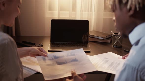 Work Together Busy Couple Remote Job Smiling, Stock Footage | VideoHive